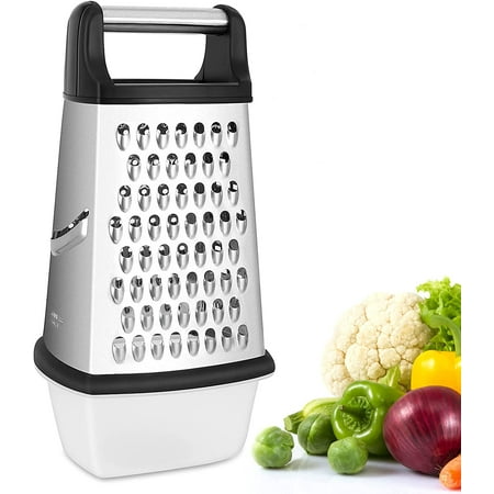 CARBONLIKE 4-sided Stainless Steel Grater - Kitchen Grater for Coarse ...