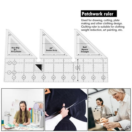 TB&W Triangle Quilting Ruler 45 Degree Fabric Cutting Garment Craft (10 ...