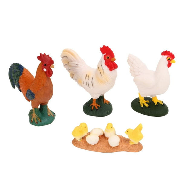 Chick Rooster Hen Model,4Pcs Farm Chicken Animal Realistic Chicken ...