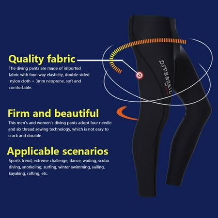 3MM Wetsuit Pants Men Women Compression Neoprene Snorkeling Dive Skins Trousers Diving Leggings ...