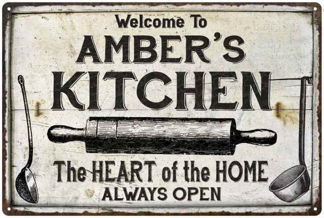 AMBER'S Kitchen Farmhouse Sign Gift 8x12 Metal 208120033142 - Walmart.com
