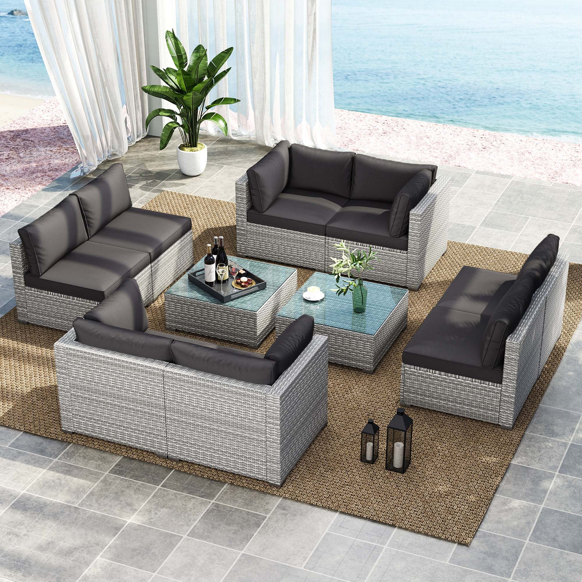 Click here for Costway 10 Pcs Outdoor Patio Sectional Sofa Couch... prices