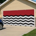 Black White Chevron Garage Door Cover Banner 7 x 16 FT, Geometric Red ...