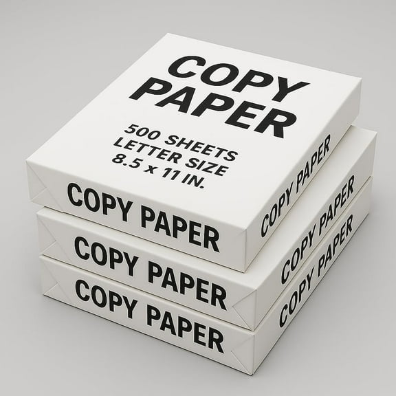 White Regular Copy Paper, 8 1/2" x 11", 3 Hole Punched, 500 Papers Per ...