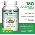 Maxi Health Vitamin D3 3000 IU Softgels, Immune and Bone Support, High ...