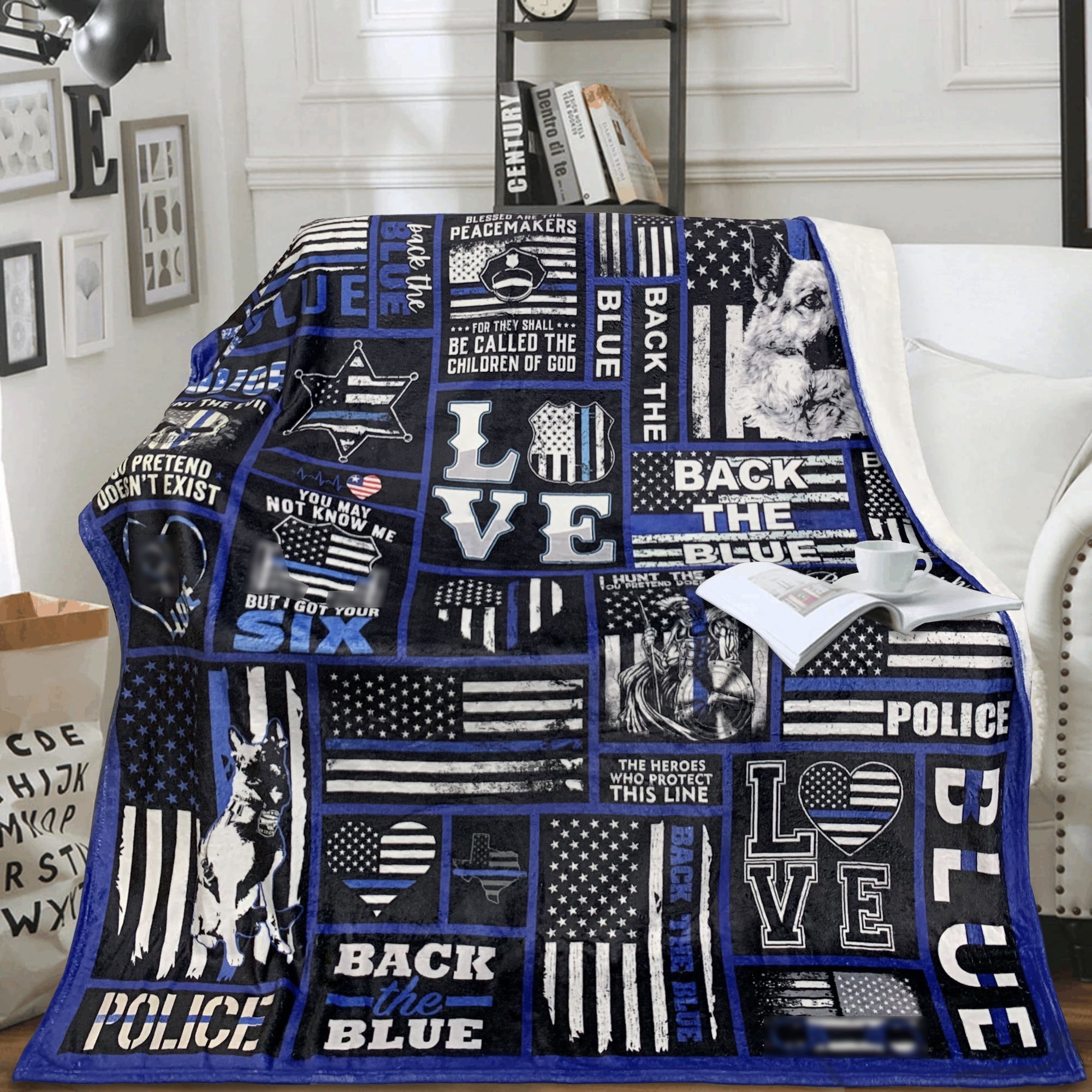 Police Blanket Flannel Throw Blanket Retirement for Dad Husband Son ...