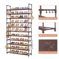 11 Tier-74.8" High-34" Wide Brown Metal Shoe Rack - Walmart.com