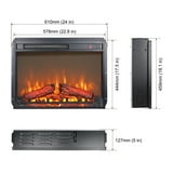 Innoflame 23" Electric Fireplace Insert with Remote & Timer, Log Set ...
