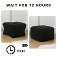 Black Corduroy Round Pouf Ottoman, Foot Rest, Foam Chunk Filling ...