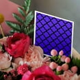 3drose, Quatrefoil Pattern in Black Outline on Purple, 12 Greeting ...