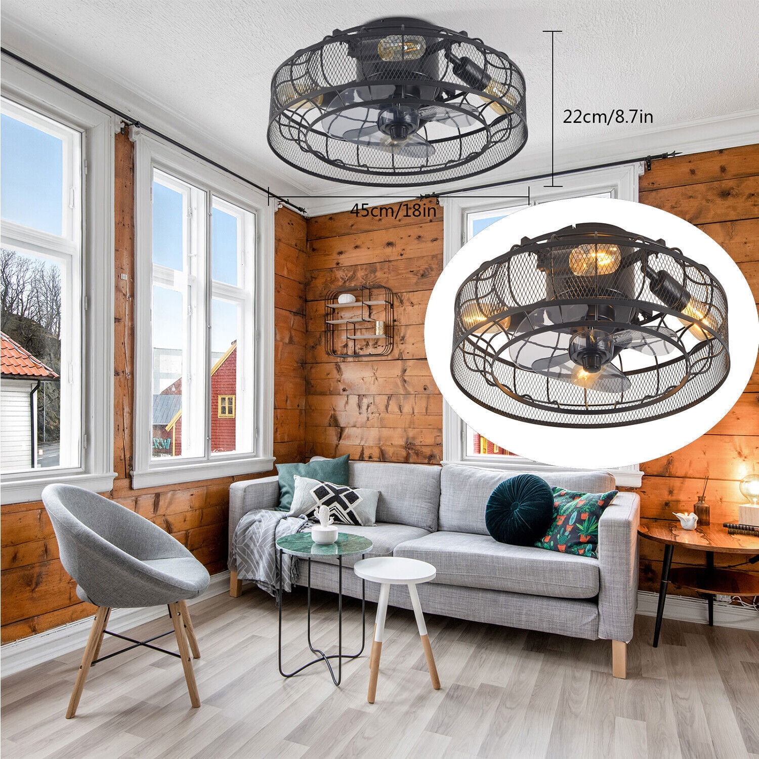 Foyer Ceiling Lighting Fixtures Modern E26 Ceiling Fans 4 Lights Flush ...