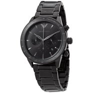 Emporio Armani AR0389 Men's Stainless Steel Chronograph Watch, Black ...
