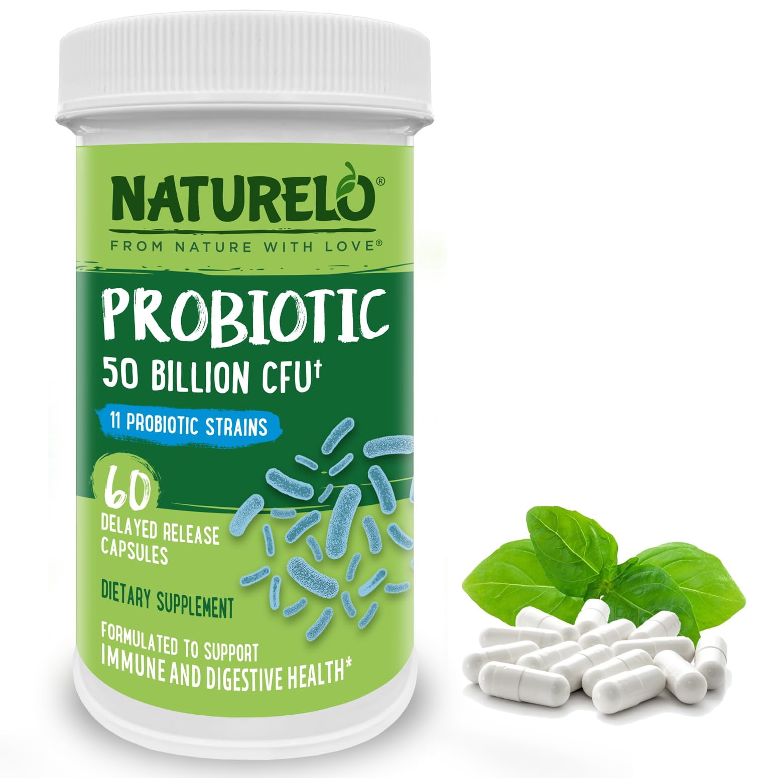Suplemento probiótico NATURELO 50 mil millones de CFU 60 cápsulas ...