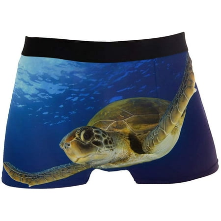Green Sea Turtle Underwater Marine Animal Swimming in Ocean Mens Boxer ...