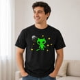 Alien Cat Graphic T-Shirt, Unisex Cotton Tee, UFO Space Design, Sizes S ...