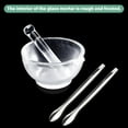 FOUR E's Scientific Glass Mortar and Pestle Bowl Set with 2 Stainless ...
