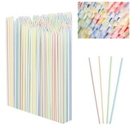 Pack of 450 Disposable Plastic Straight Straws, Assorted Colors ...