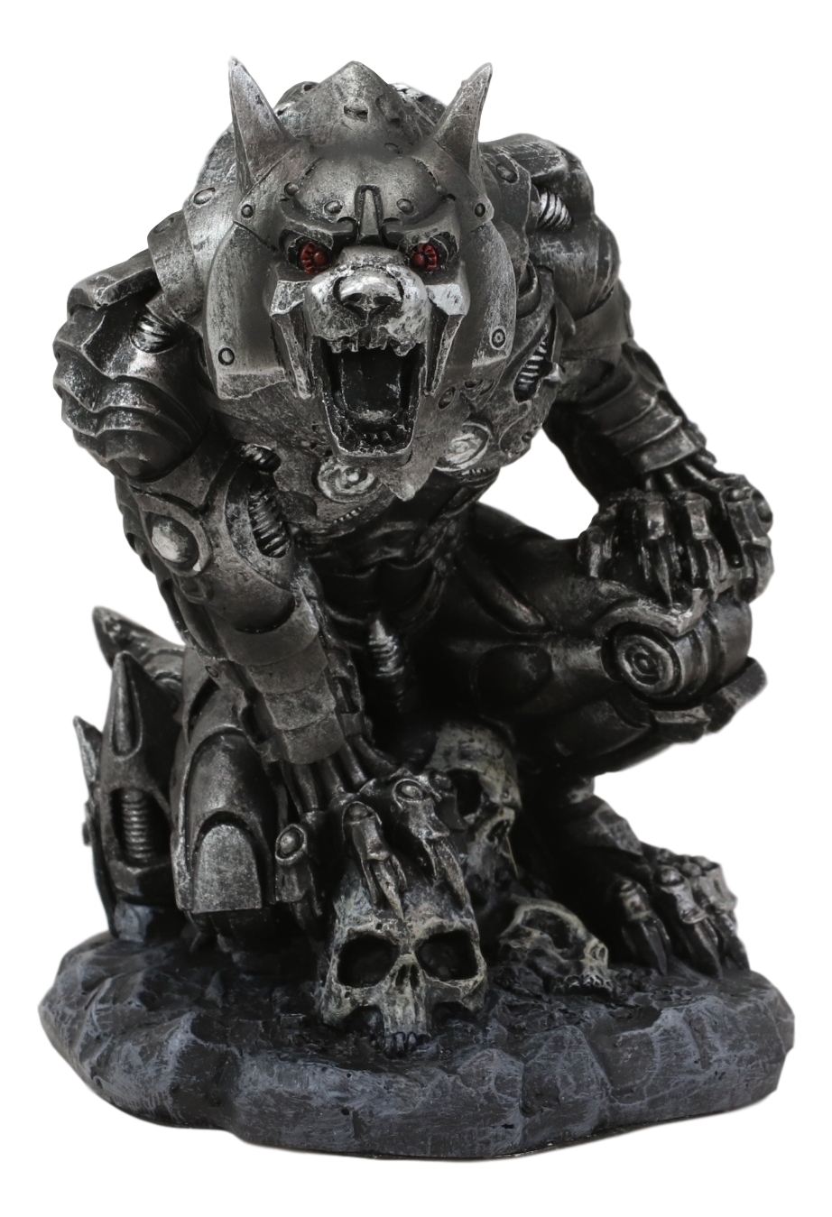 Steampunk Robotic Werewolf Crushing Skull Statue Lycan Cyborg Wolf ...
