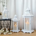 TRIROCKS Set of 3 Decorative Candle Lanterns18''&13"&10" H Hexagonal ...
