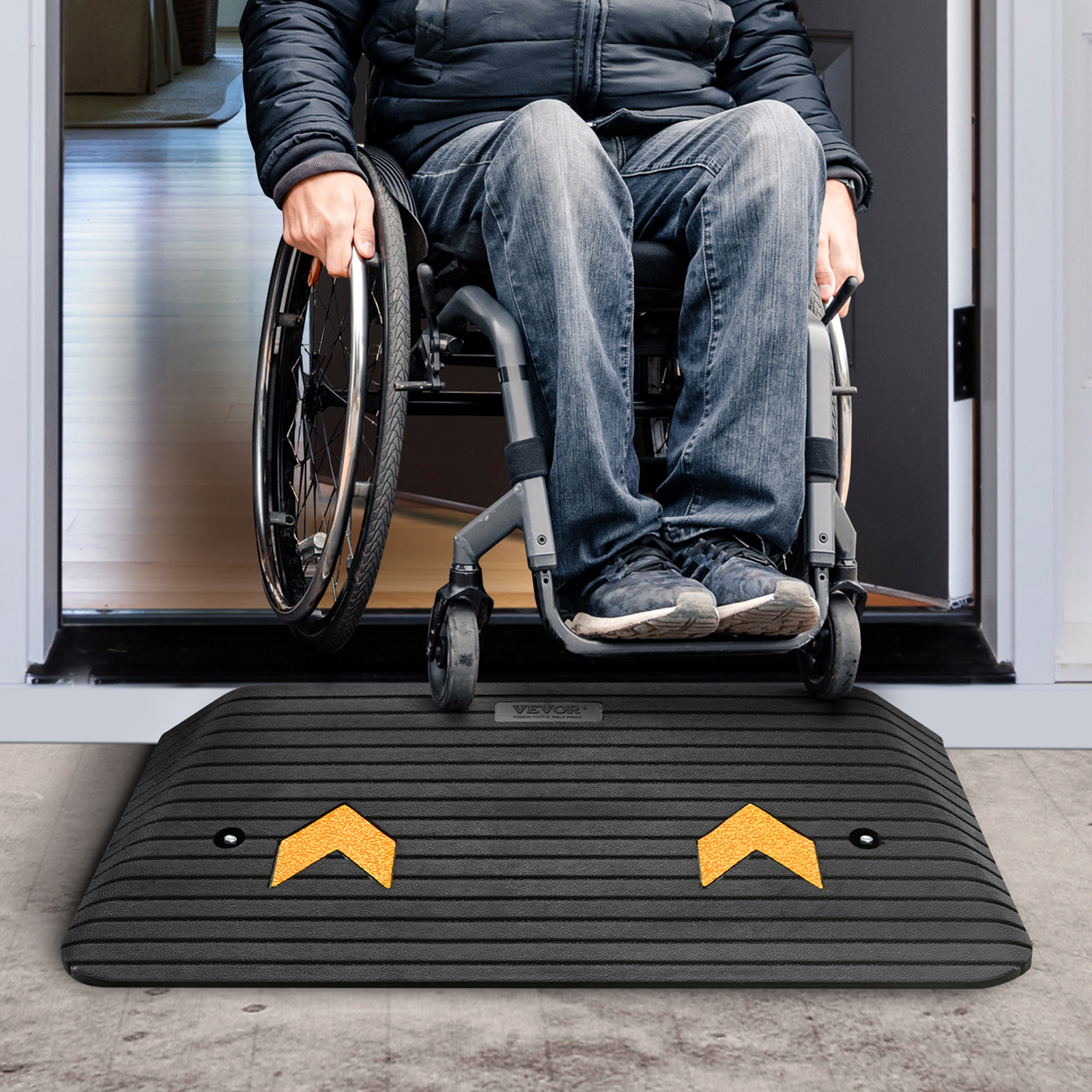 BENTISM Rubber Threshold Ramp Door Ramp 3" Rise 33069 lbs Load Rubber ...