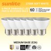Sunlite LED G16.5 Light Bulb, 5 Watts (40W Equivalent), Candelabra E12 Base, Dimmable, Frost ...