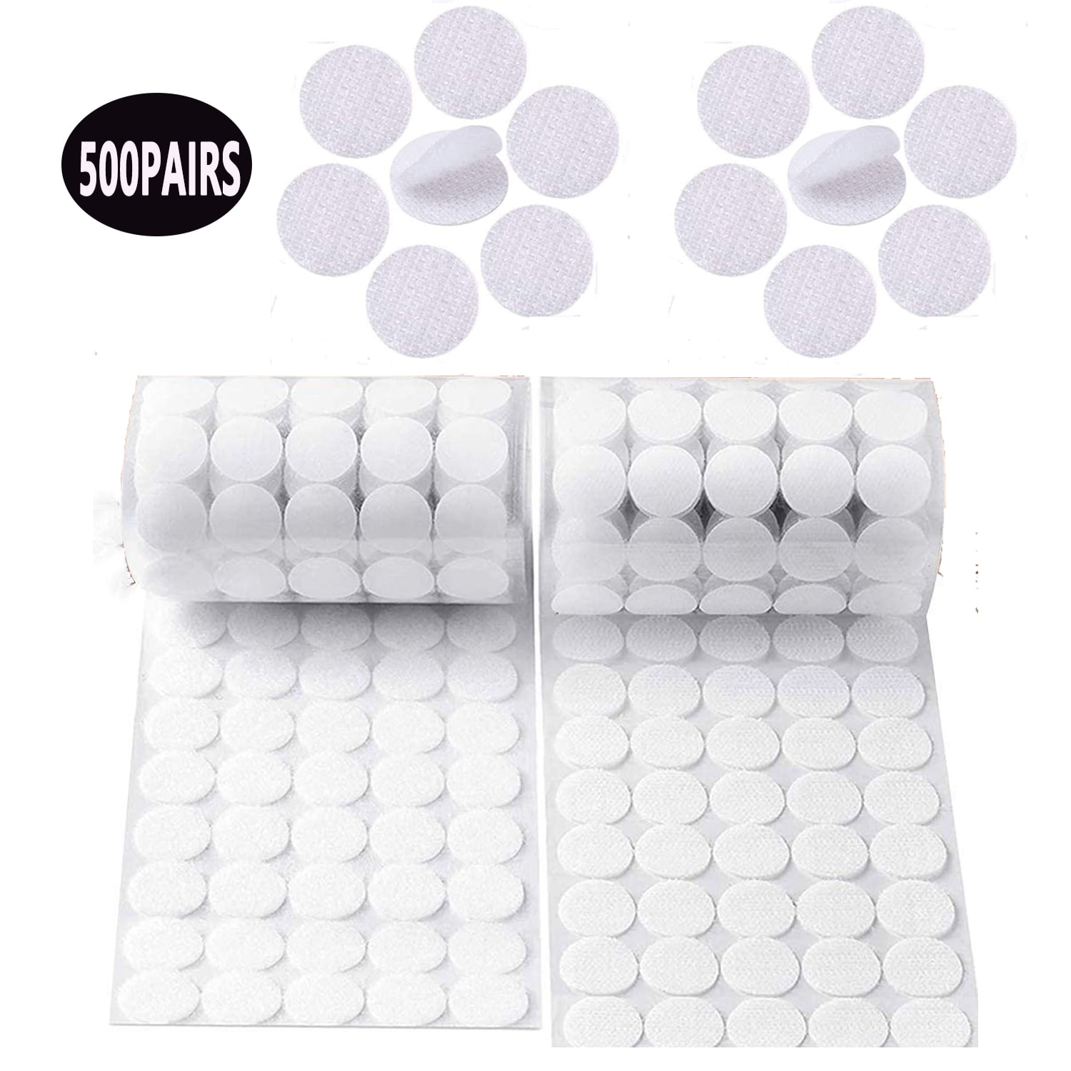 1000 Pcs 20mm Self-Adhesive Velcro Dots Glue Dots for Paper, Plastic ...