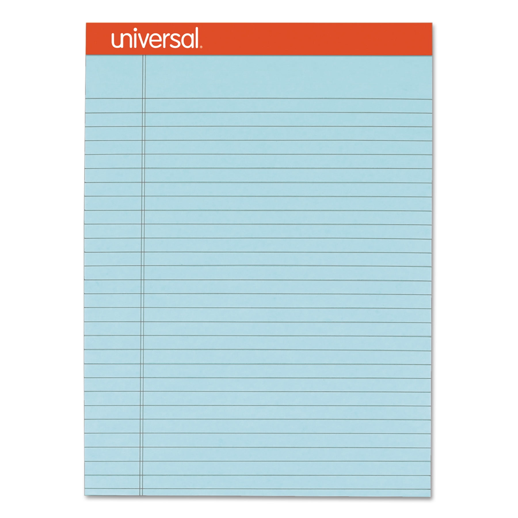 Universal Perforated Writing Pads, Wide/Legal Rule, 8.5 x 11.75, Blue ...