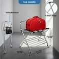 Foldable Luggage Rack, X-Shape Single Tier Sturdy with Nylon Straps ...