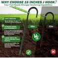 chalian - Ground Stakes, Heavy Duty Metal Fence Tent Stakes, 16 Pack 16 ...