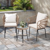 Craftian 3-Piece Outdoor Bistro Set, Patio Conversation Set w/ Side ...