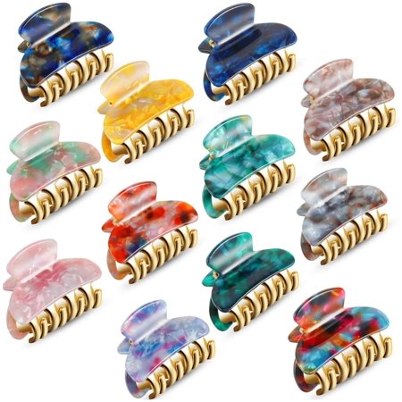 Small Acrylic Hair Claw Clips 1.5 Inch Plastic Jaw Marble Pattern ...