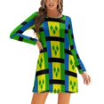 Saint Vincent And The Grenadines Square Neck Dress New Plus Size