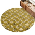 Brown Slate Diamonds Round Living Room Rugs 8 ft, Abstract Vintage ...