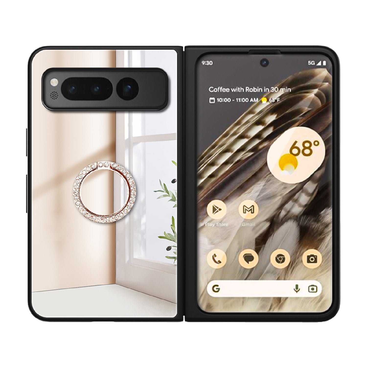 Bling Glitter Diamond Case for Google Pixel Fold, Women Girls Makeup ...