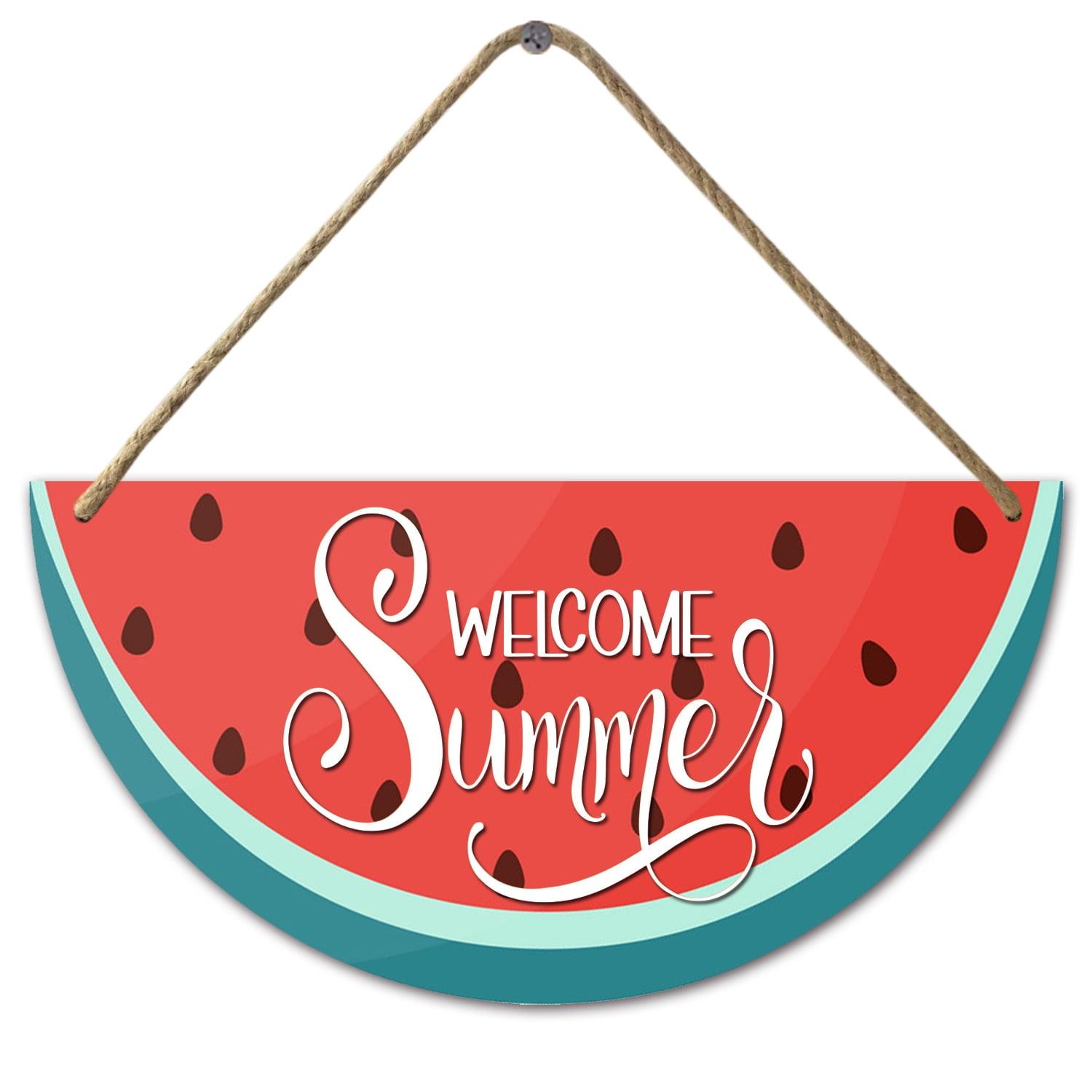 Eveokoki Welcome Summer Door Sign,11x5.6 Inch Farmhouse Watermelon ...