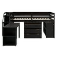 HMYG Full Size Loft Bed with Retractable Writing Desk and 3 Drawers ...