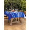Blue Gradient Rectangle Outdoor Tablecloth with Umbrella Hole Fluid ...