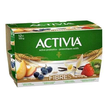 Activia Yogurt with Probiotics & Fibre, 3x Vanilla, 3x blueberry, 3x ...