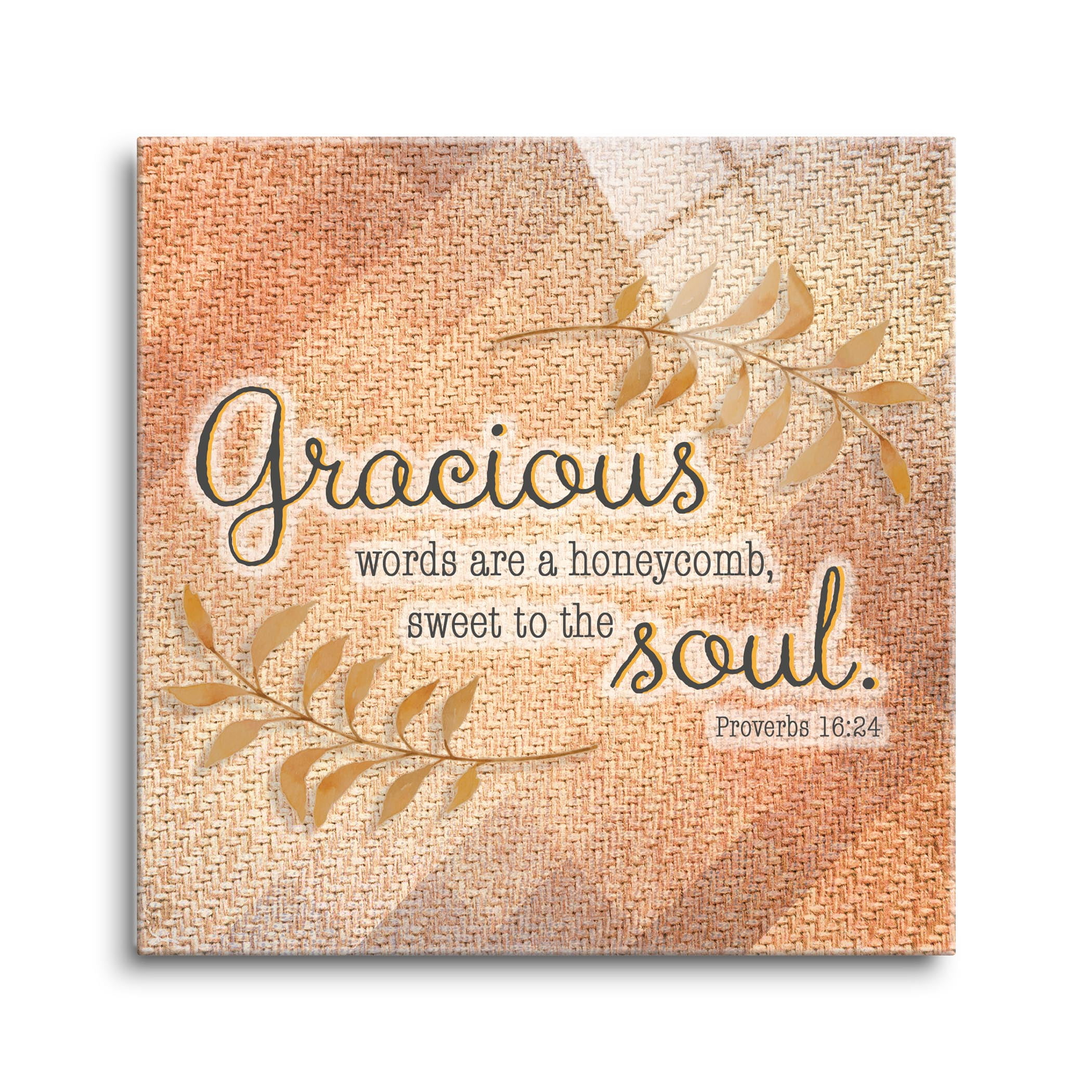 Gracious Words Sweet Soul Orange Cream 24 x 24 Glass Wall Hanging Sign ...