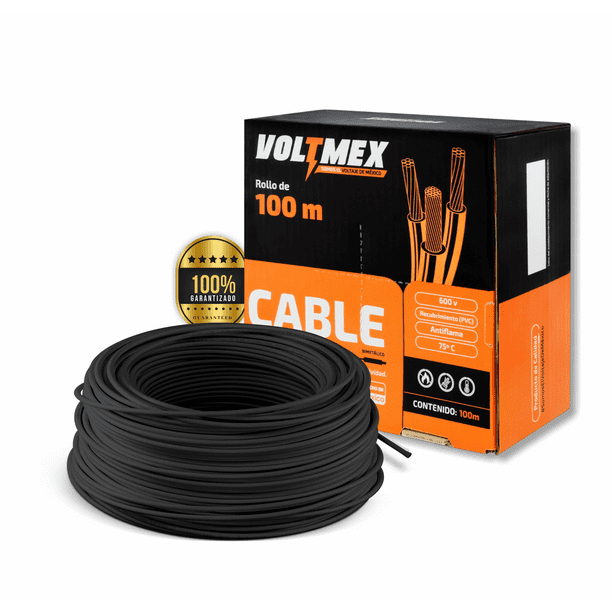Cable Eléctrico VOLTMEX Calibre 8 Negro Cca Rollo 100m Unipolar ...