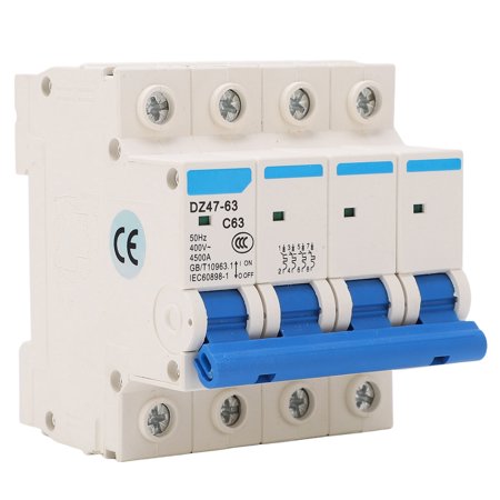 Circuit Breaker, PA66 Shell Miniature Circuit Breakers 4 Pole 4500A ...