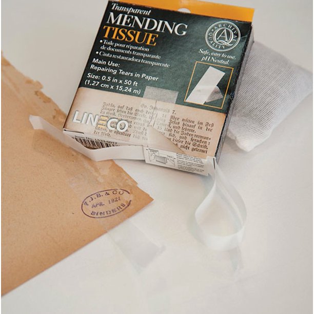 Lineco/University Products Transparent Mending Tissue, .5" x 50' Roll ...