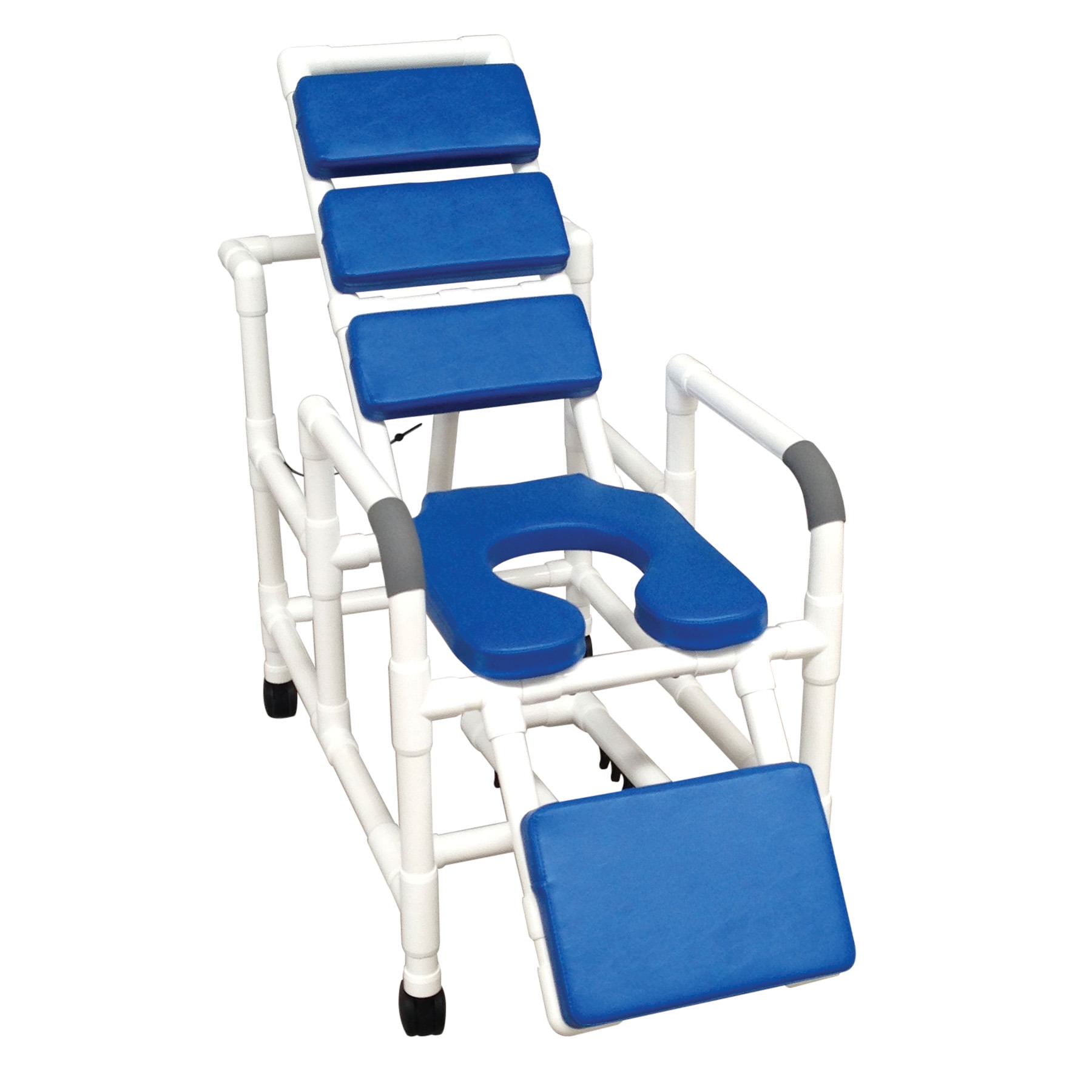 MJM International 193-SSDE-TP-BL Reclining Shower Chair with Blue Total ...