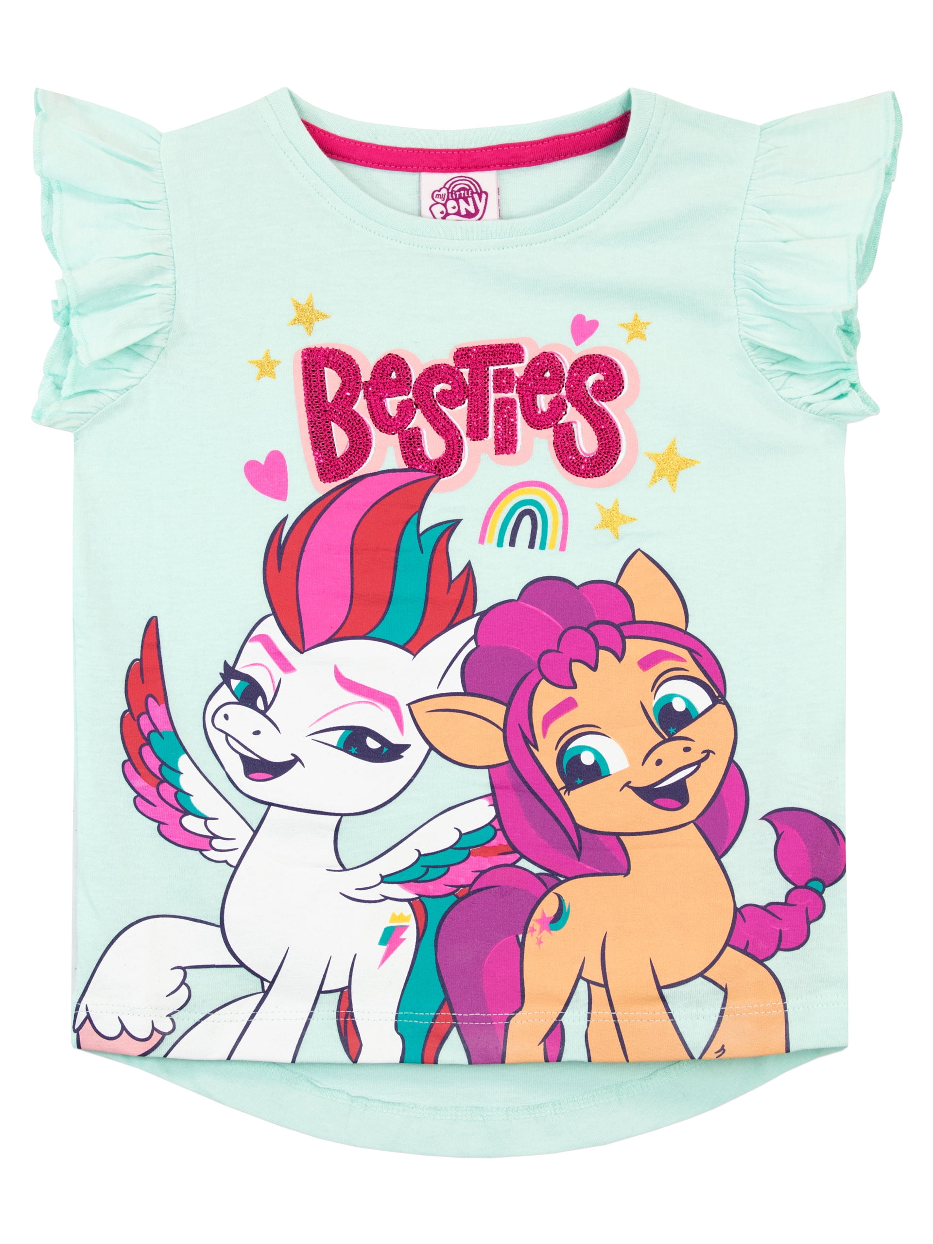 My Little Pony Girls Sequin Besties T-Shirt Green Sizes 4-10 - Walmart.com