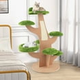 Gymax 50'' Pine Shape Cat Tree for Indoor Cats Cute Multi-level Cat ...