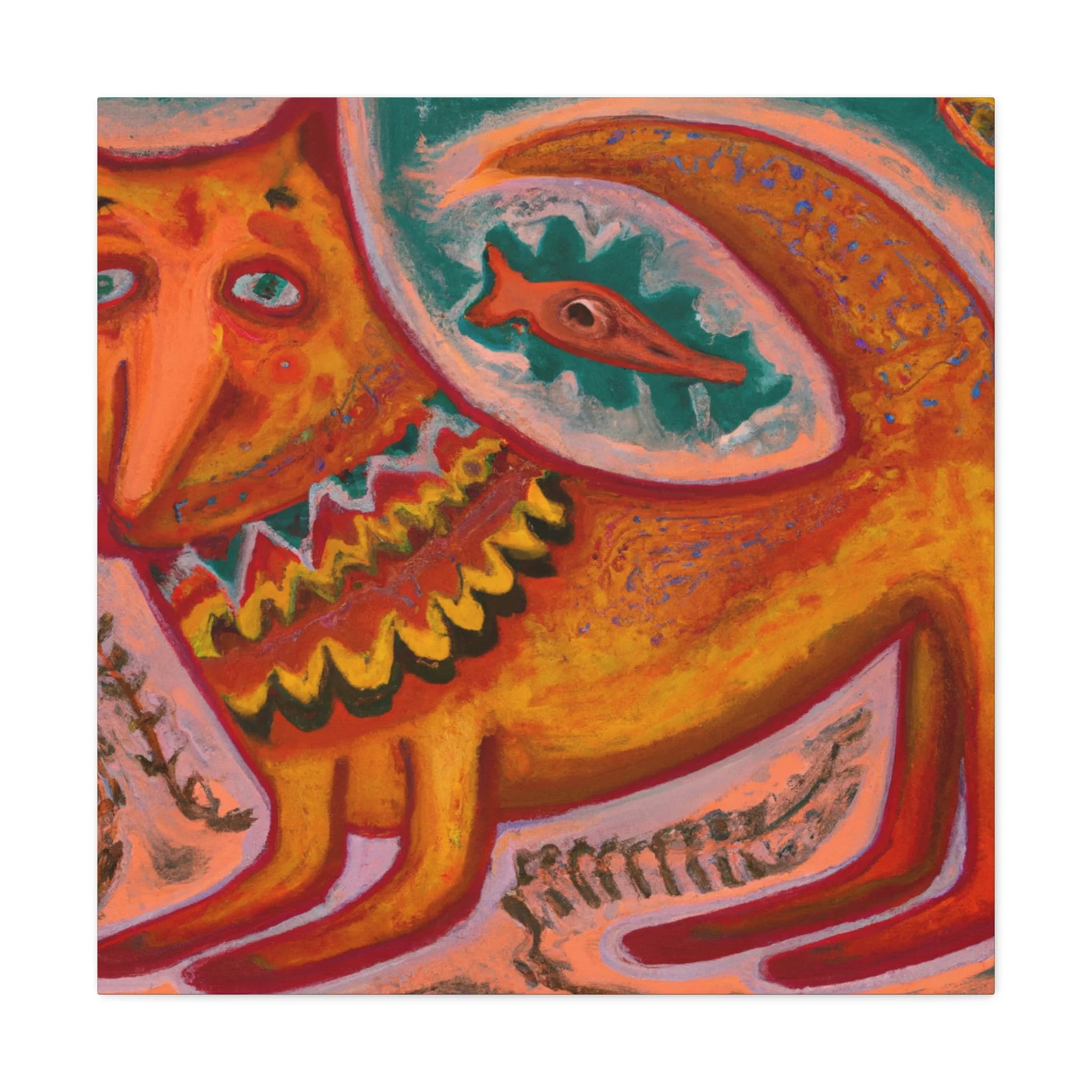 Dhole in Folk Art - Canvas - Walmart.com
