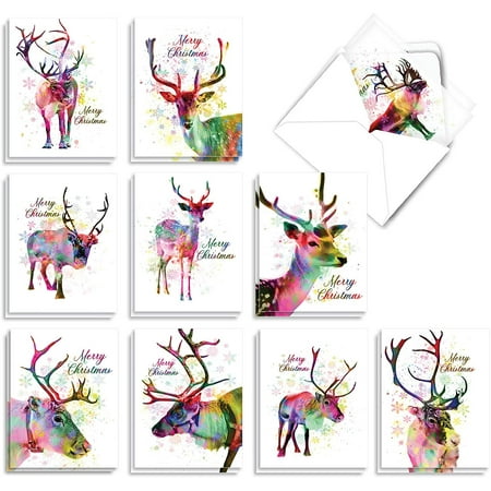 - 20 Animal Christmas Cards Bulk (10 Designs, 2 Each) - Boxed Holiday ...