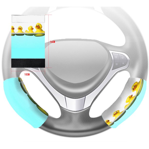 GCKG Funny and Cute Tiled Yellow Rubber Ducky Steering Wheel Cover Anti ...