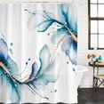Blue Marble Stone Bathroom Shower Curtains with 12 Hooks Waterproof ...