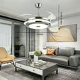 Miumaeov Invisible Ceiling Fan Contemporary Retractable Fan Chandelier ...